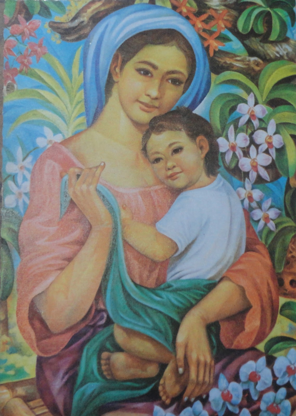 The World Thru Postcards: Philippine Madonna and Child by Lito Balagtas