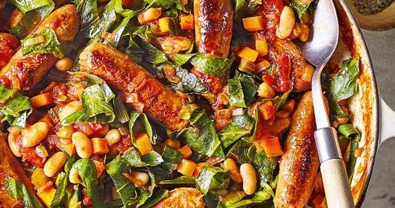 Sausage and cannellini bean casserole - Recipe Easy