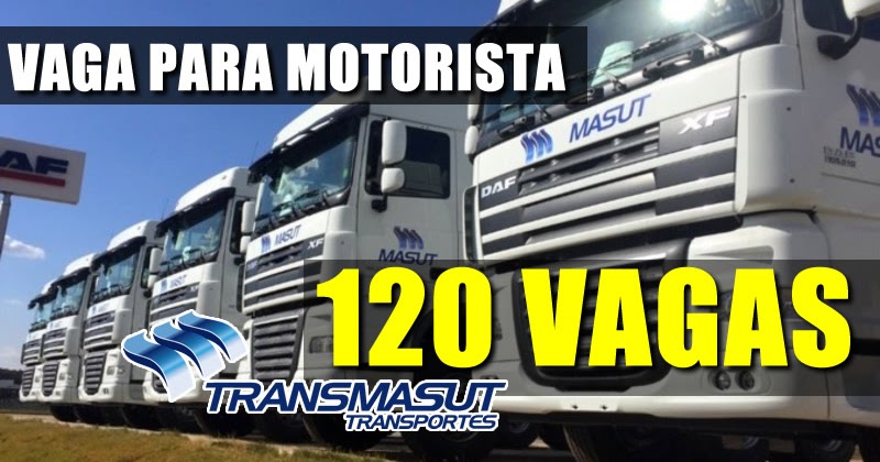 Transportadora Masut abre 120 vagas para Motorista
