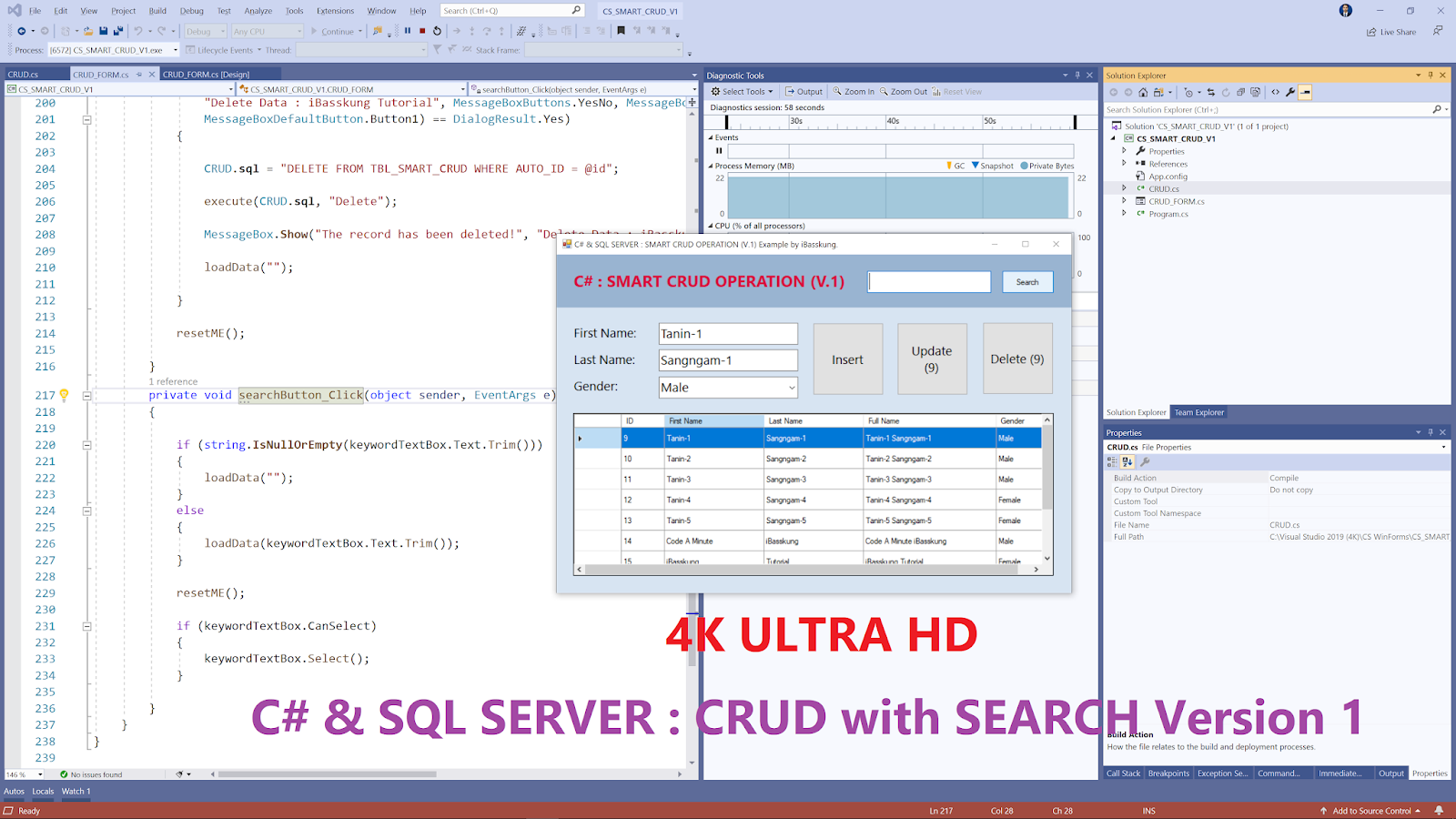 C And Sql Server V1 Perform Smart Crud Operations With Search Windows Forms Source Code