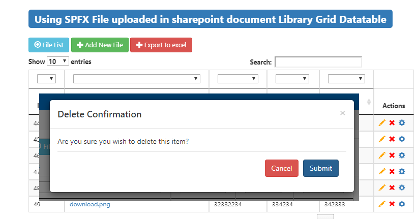 Sharepoint Journey Using Spfx File Uploaded In Sharepoint Document Library Using Grid Data Table