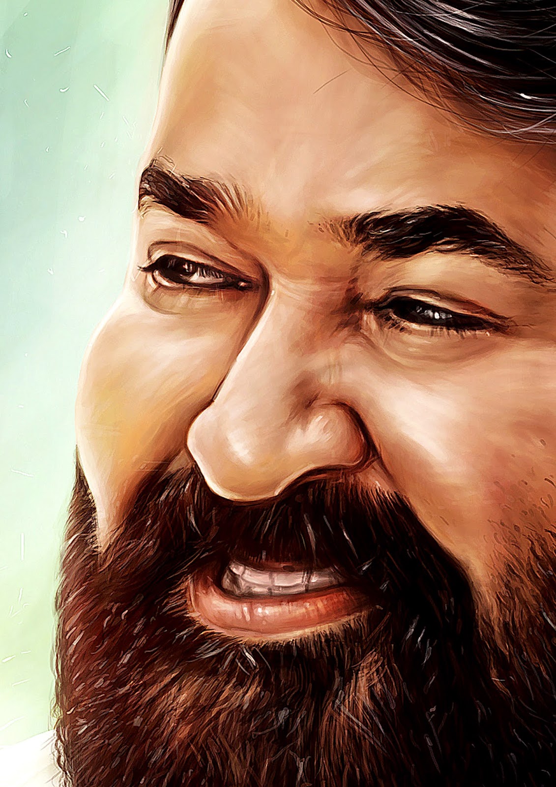 PRAVEEN C RAJ HAPPINESS: mohanlal portrait painting lalettan digital ...