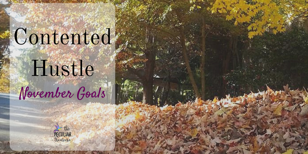 The Peculiar Treasure: A Contented Hustle: November Goals