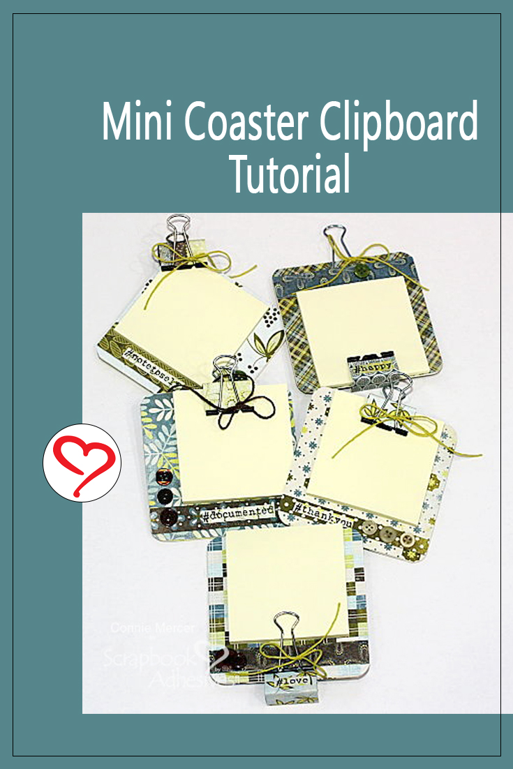 crafty goodies: Coaster Clipboards with Scrapbook Adhesives by 3L~