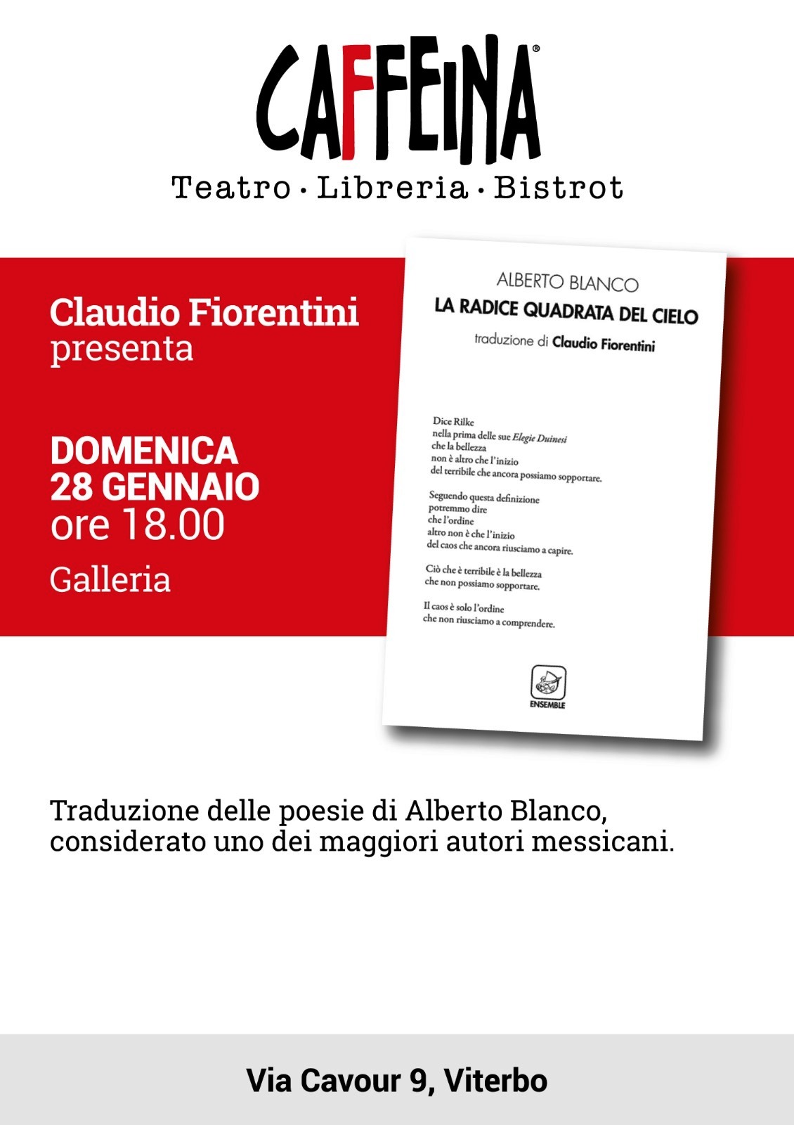 Alla volta di Leucade: CLAUDIO FIORENTINI PRESENTA: "LA RADICE QUADRATA ...