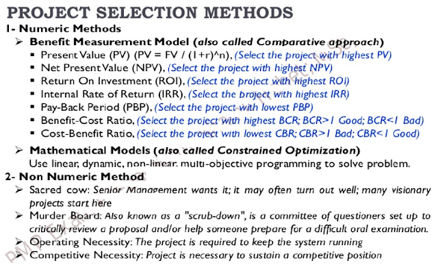 Project selection methods: Project selection methods