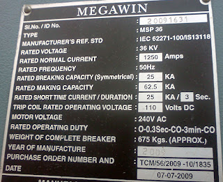 Electrical Engineering From Field: Name Plate Examples