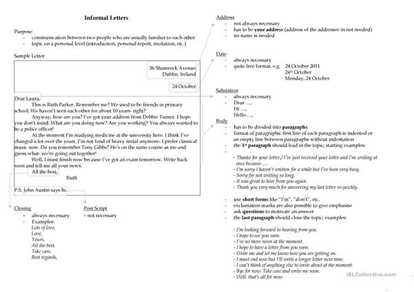 Informal Letter Format - Formal Letter
