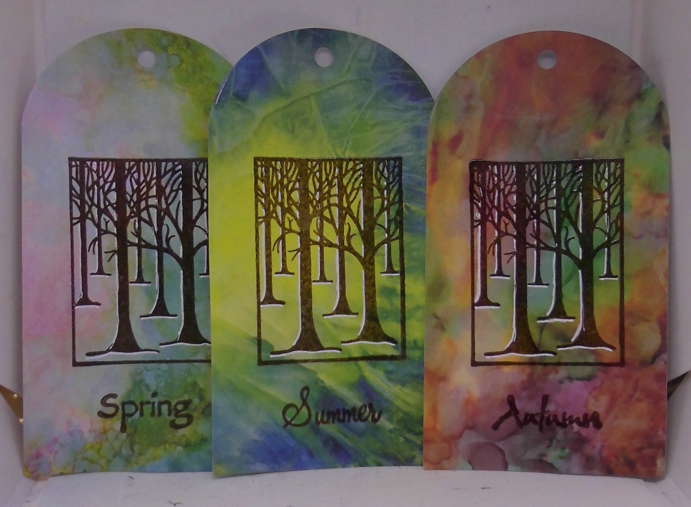 Sarah's Craft Shed: Four Seasons Tags on Designer Card