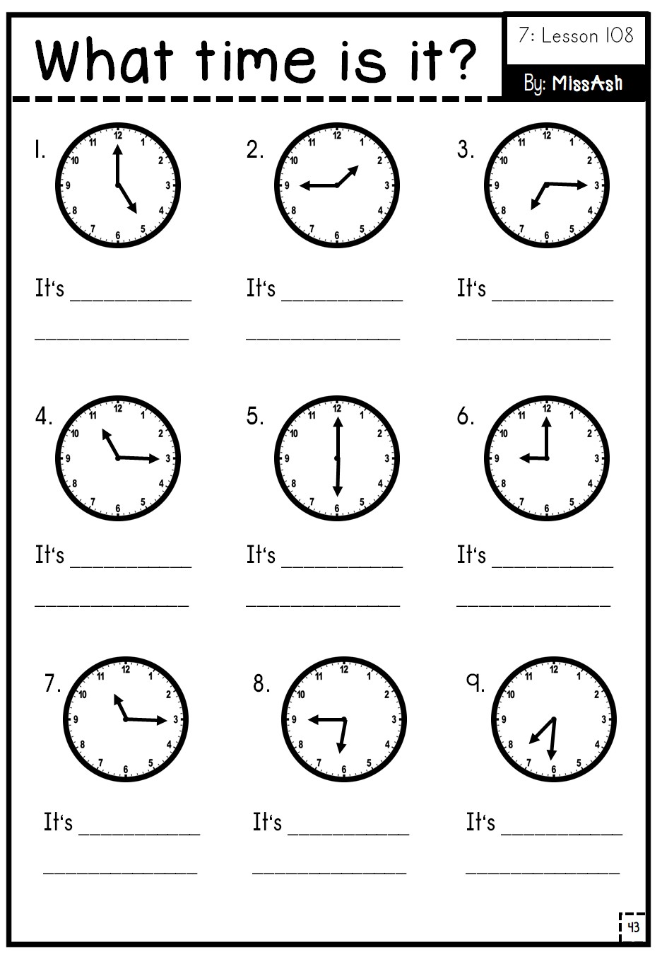 ASH THE TEACHER: YEAR 3 L107 - L112 (M7)