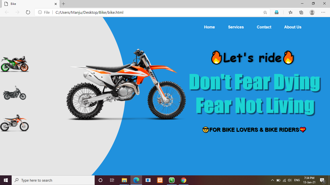 Animated Bike Website