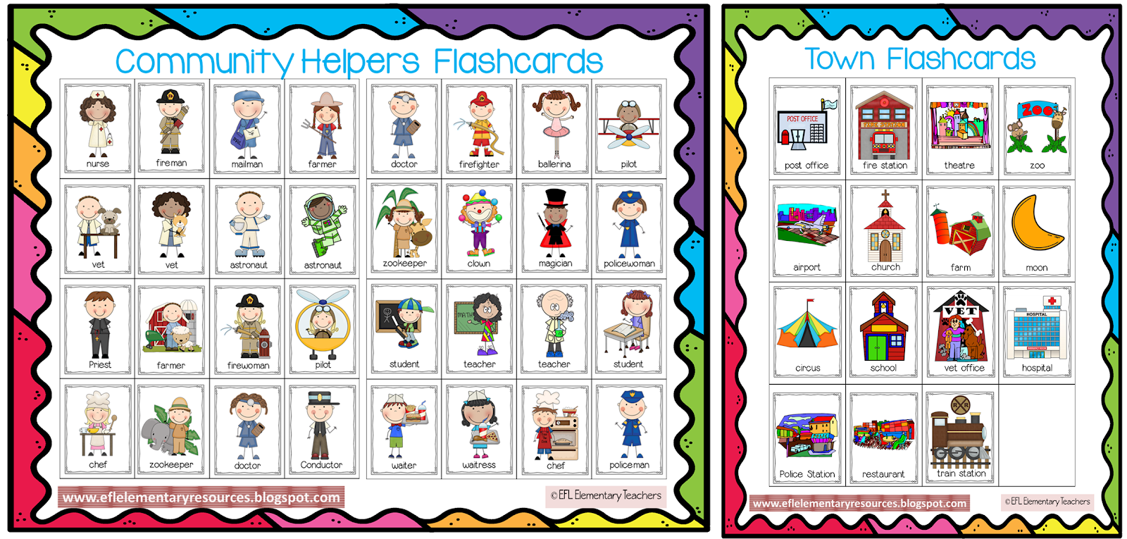 EFL Elementary Teachers: Town and Community Helpers, plus ...