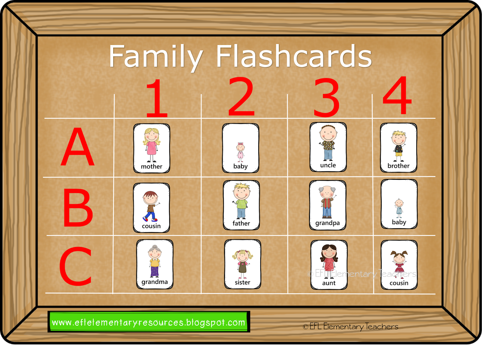 EFL Elementary Teachers: Family Flashcards and Worksheets for ESL students