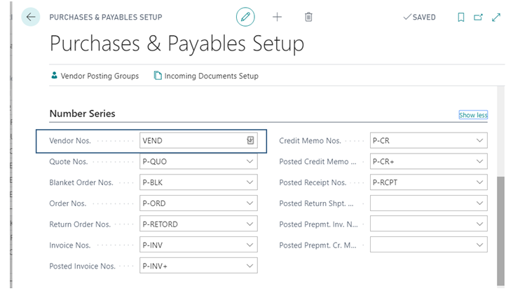 DYNAMICS BUSINESS CENTRAL: Purchase Setup in Business Central