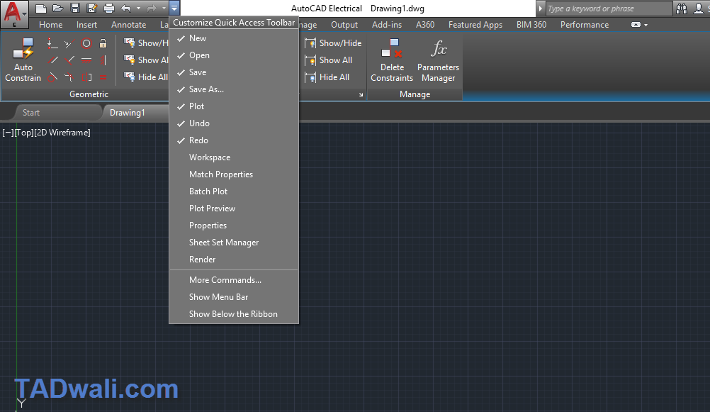Tutorial AD wali: Menampilkan AutoCAD Menu Bar Pada 3D Workspace