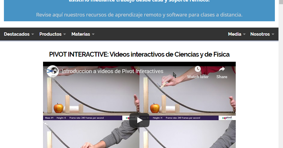Cienytec PIVOT INTERACTIVE: Videos interactivos de Ciencias y de Física ...