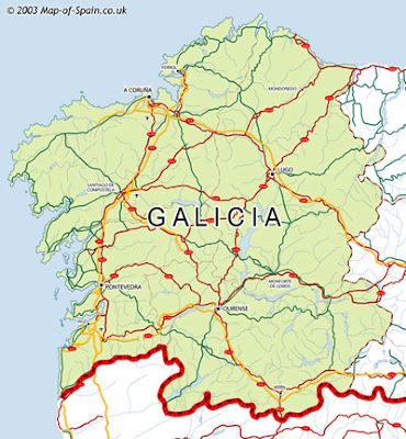 Galicia Tourism Map Area | Map of Spain Tourism Region and Topography