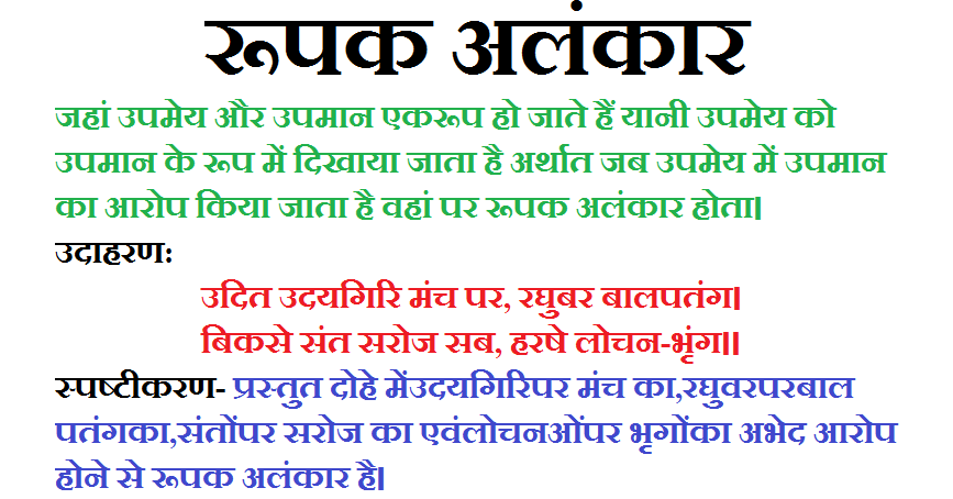 Rupak alankar - रूपक अलंकार, Hindi Grammar - Indian Wikipedia