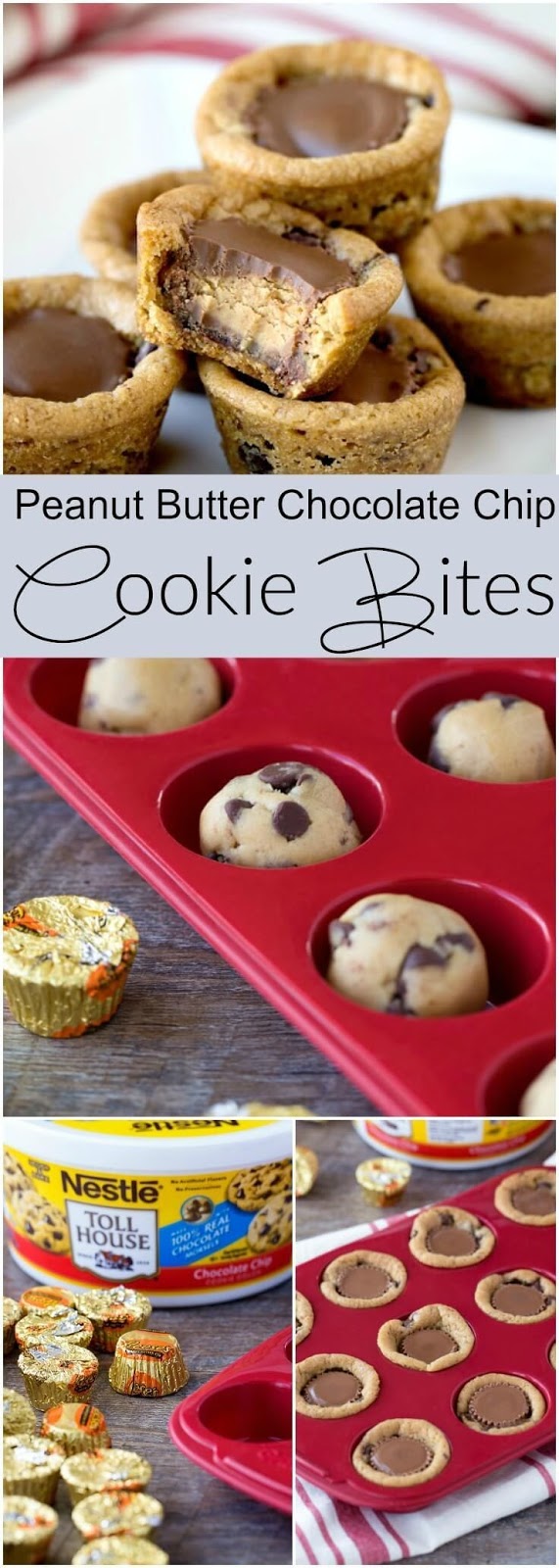 Peanut Butter Chocoloate Chip Cookie Bites - Eat Everytime