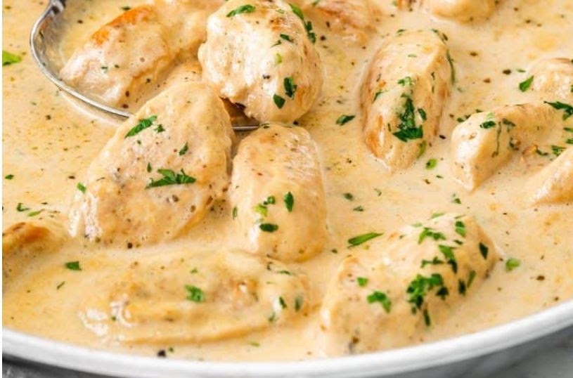 Novelo de Arte: Frango com natas delicioso (receita rápida e muito fácil)