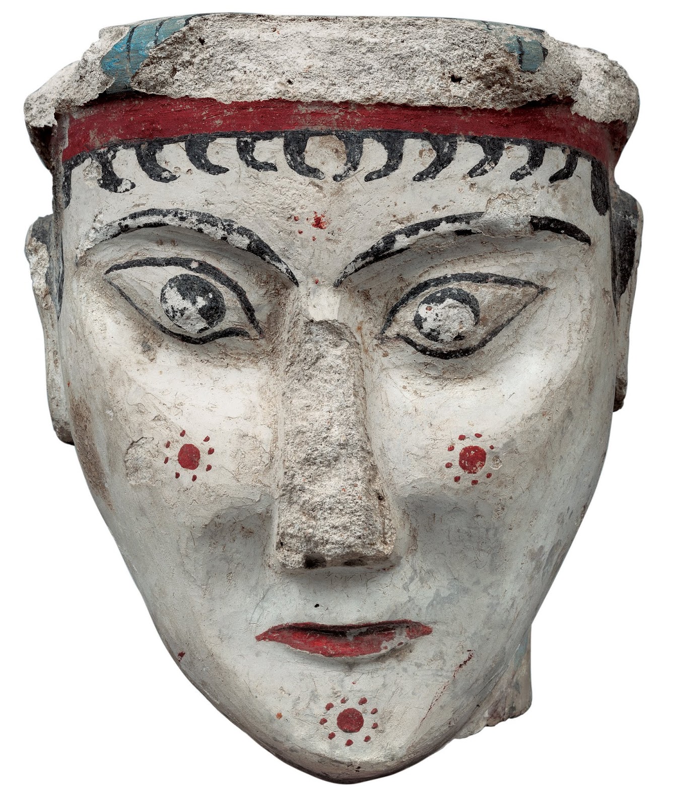 Mycenaean female plaster head 1250 BCE