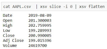 Linux CSV Command Line Tool XSV