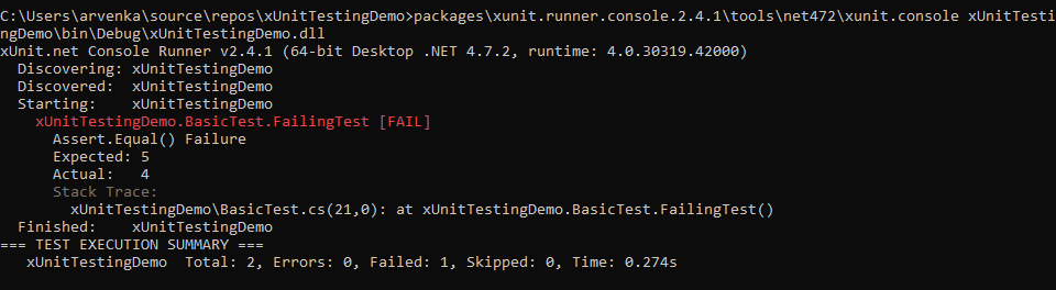 Unit testing .Net Framework/.Net Core using xUnit