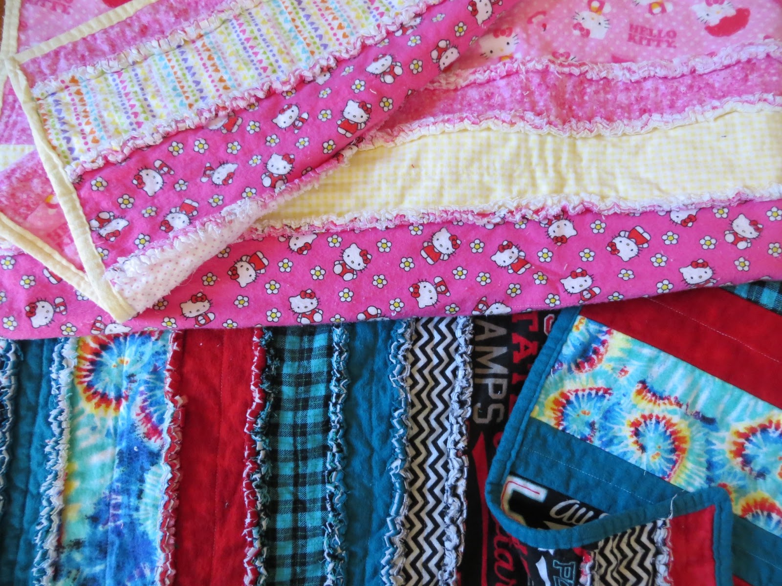 Two Magical Moms: Custom Striped Rag Quilts by Mary Bobbins Boutique