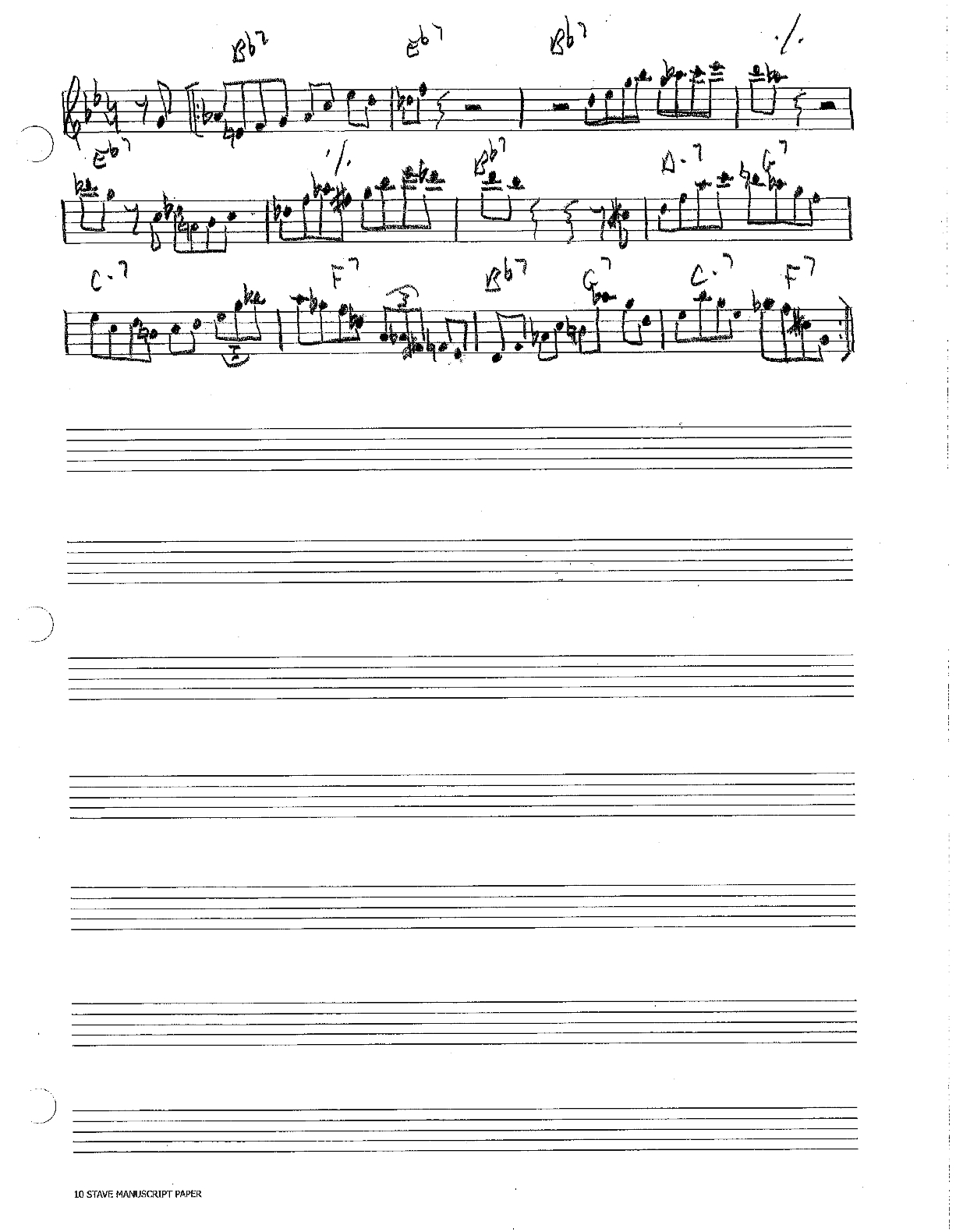 Improvising over a 12-bar blues with jazz changes