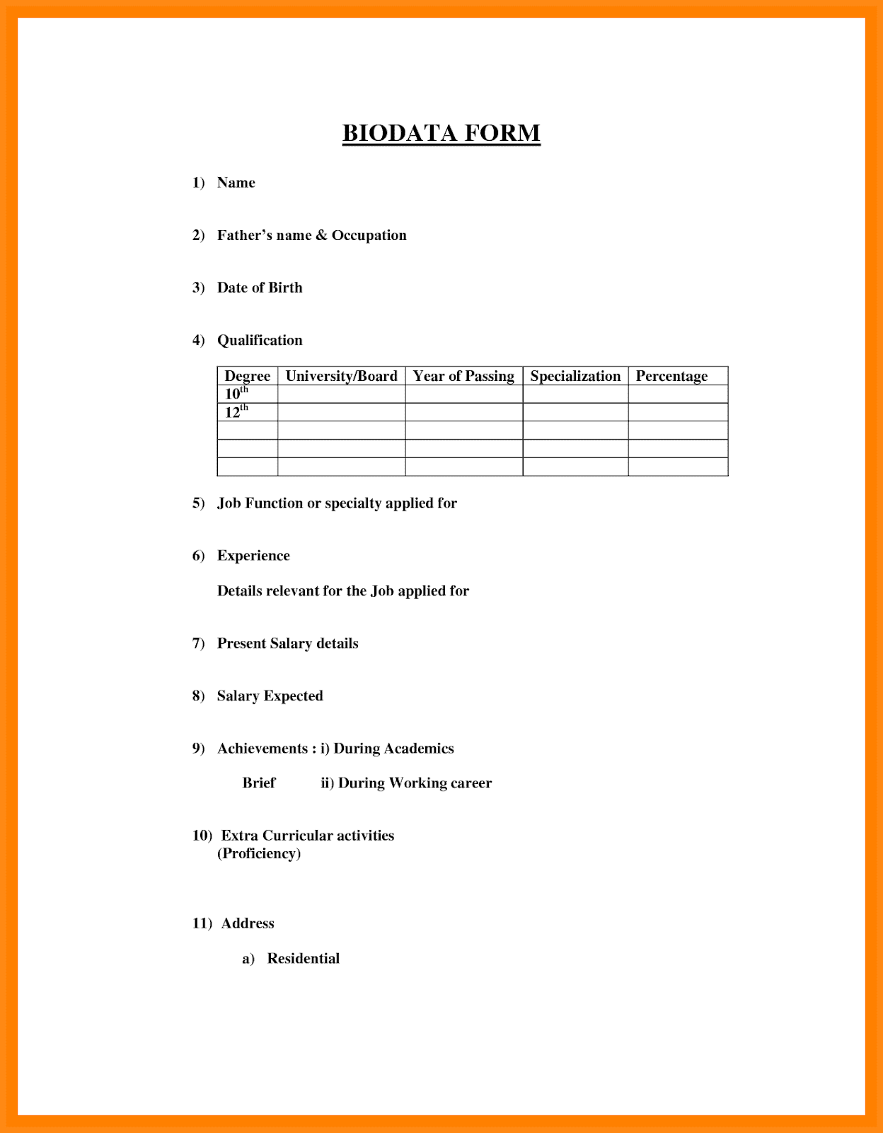 Biodata Model Download 2019 Biodata Format Download For Marriage ...