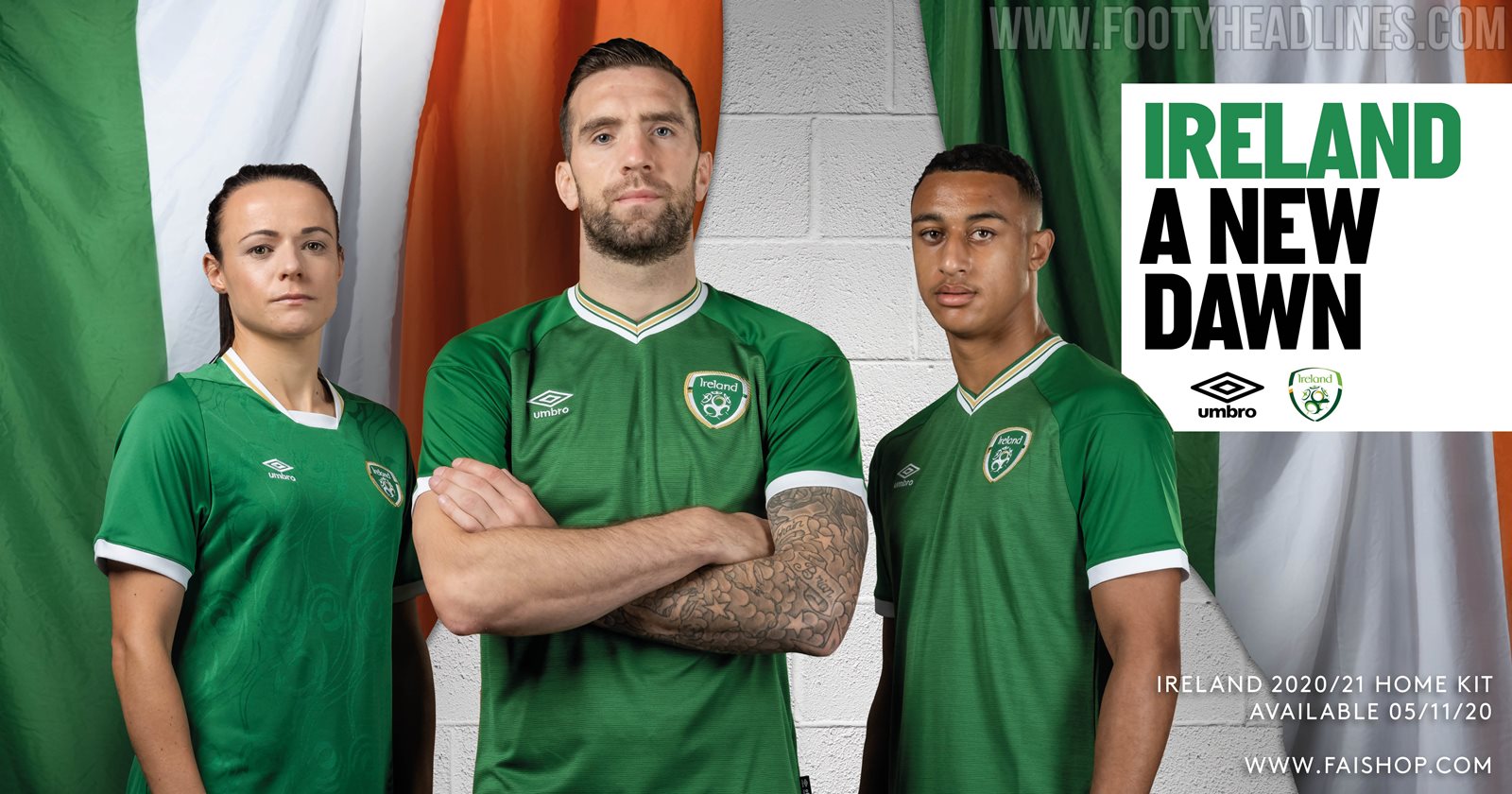 Umbro Ireland 2020-2021 Home & Away Kits Released - Footy Headlines