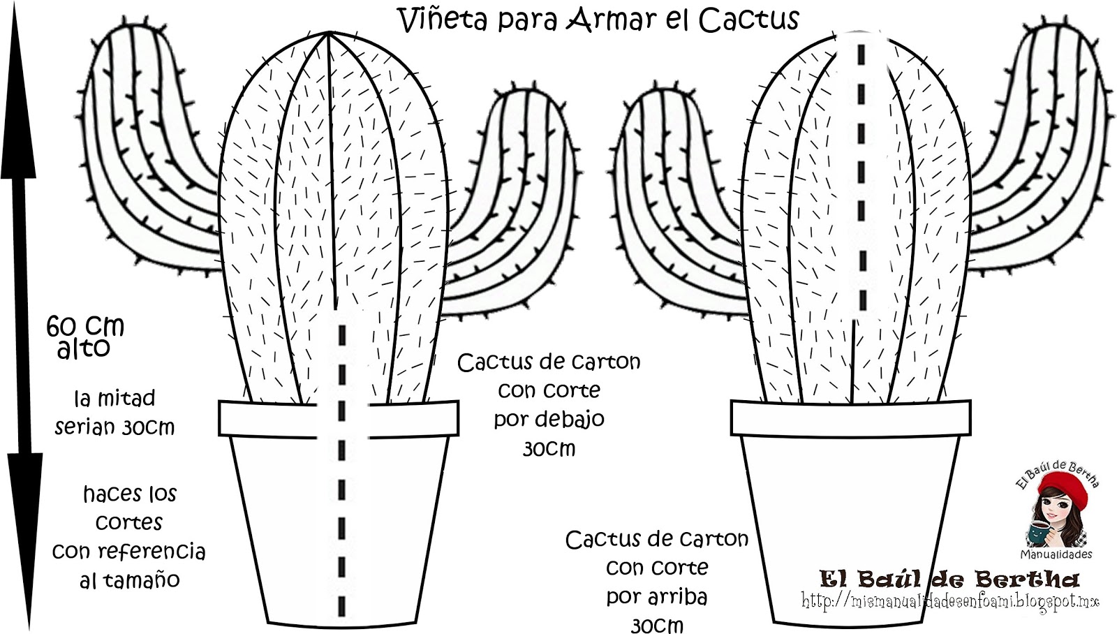 EL BAÚL DE BERTHA - MANUALIDADES: Como Hacer un CACTUS de CARTÓN