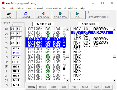 Programas de operaciones en ensamblador