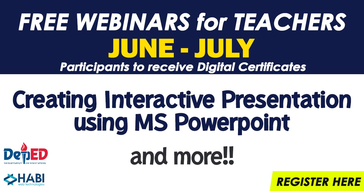 FREE Webinars for Teachers (Creating Interactive Presentation using MS Powerpoint and more ...