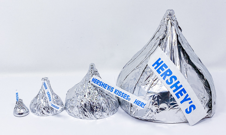 Tales of the Flowers: Hershey's Kiss Size Comparison - How much bigger ...