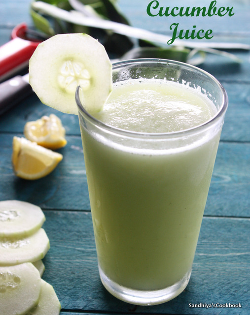 Sandhiya's Cookbook: Cucumber Juice | Cucumber Lemon Juice | Summer Drinks