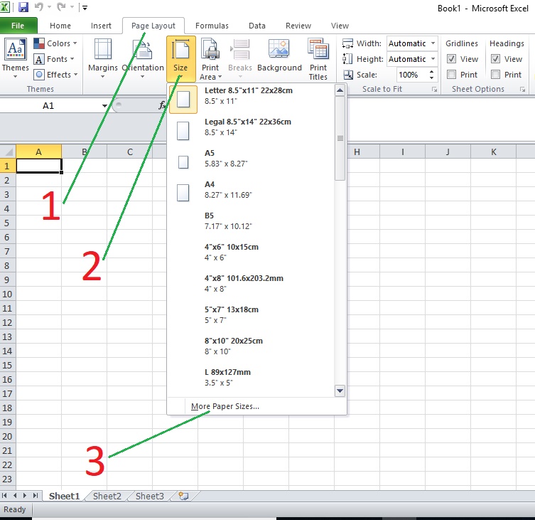 2. Akan muncul form menu Page Setup . Pada menu tab page Klik Options