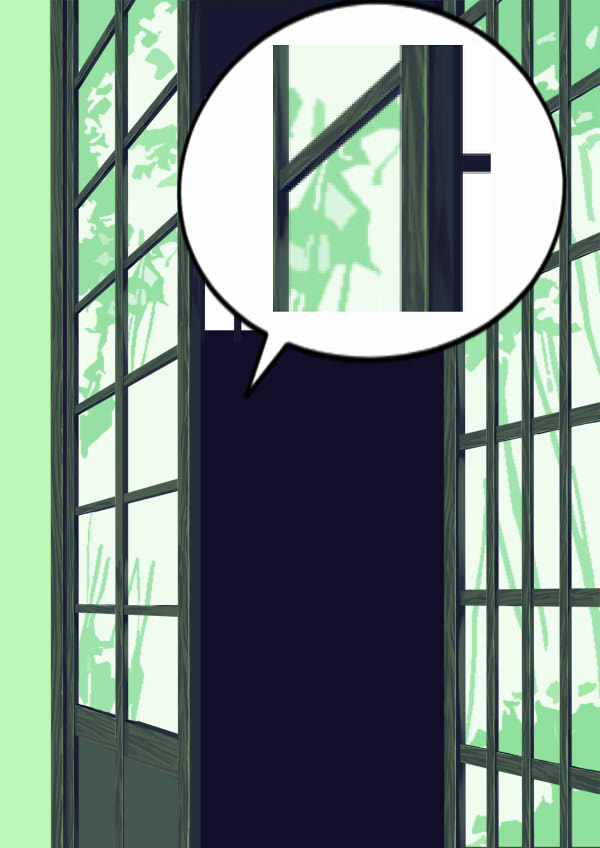 How to draw a glass window surrounded by trees - Draw Lines Art