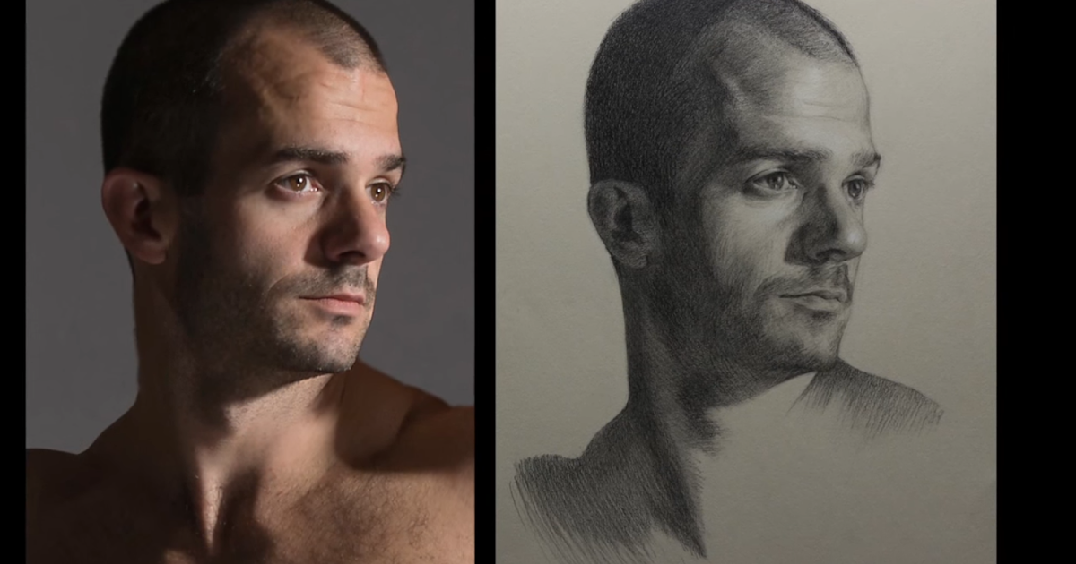 How to draw more accurate portrait for life drawing by Florent Farges