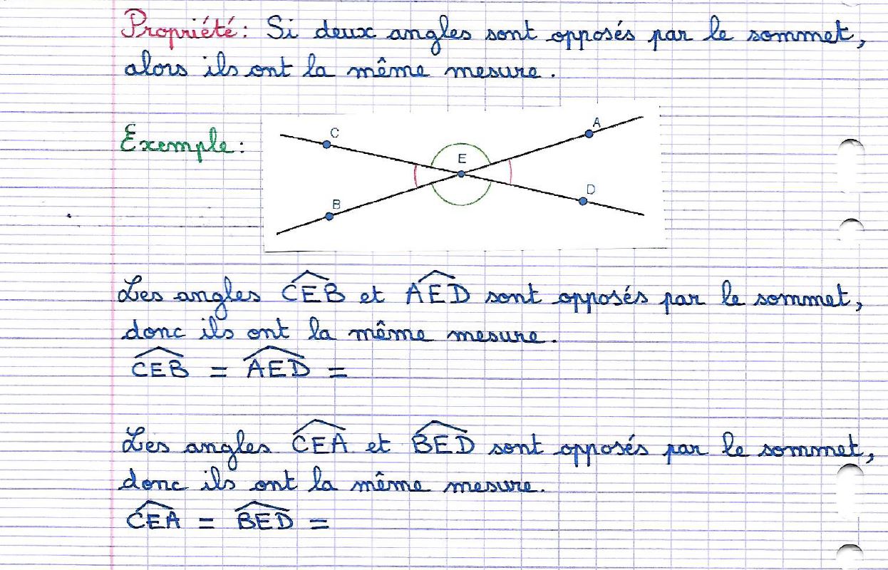 Mathématiques cinquième (collège Chérioux 94): Chapitre 4 : Angles et parallélisme