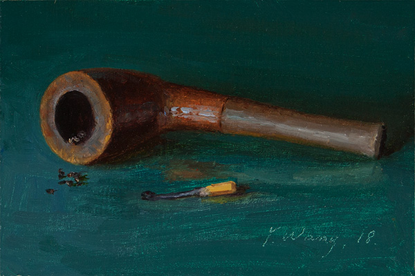 Wang Fine Art: tobacco pipe still life daily painting a day small work ...