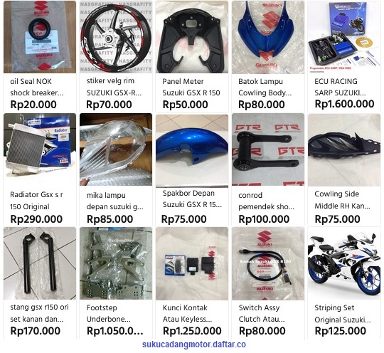 Daftar Harga Sparepart Suzuki GSX-R150