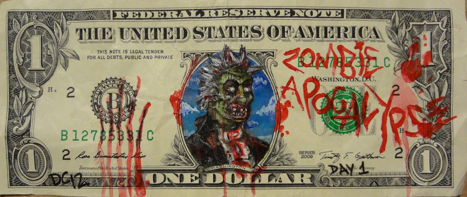 The Art of Donovan Clark: Money art 5. Painting on dollars