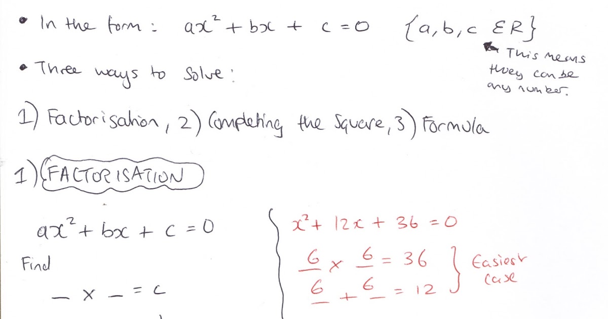 A-Level Mathematics: C1- Algebra and Functions - Quadratic Functions
