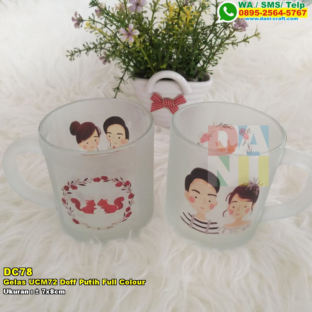 Gelas UCM72 Doff Putih Full Colour | Souvenir Pernikahan