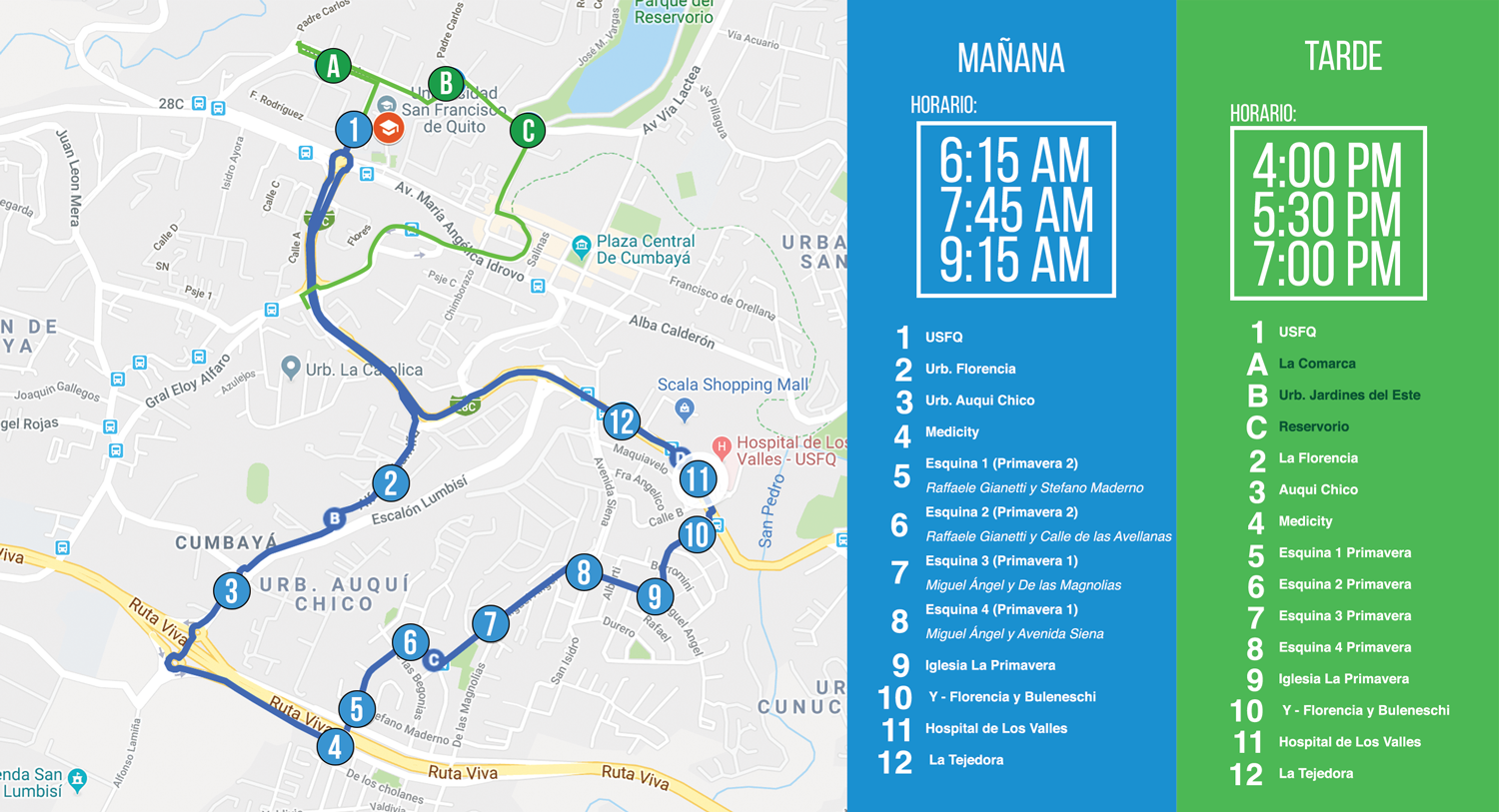 Nueva Ruta Transporte USFQ - Cumbayá - Noticias USFQ