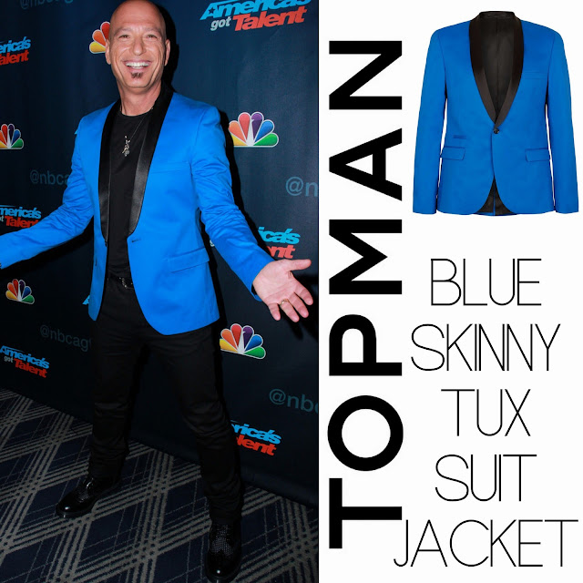 Howie Mandel y su Blue Skinny Tux Suit Jacket de Topman