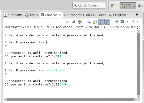 C++ program using stack to check whether given expression is well ...