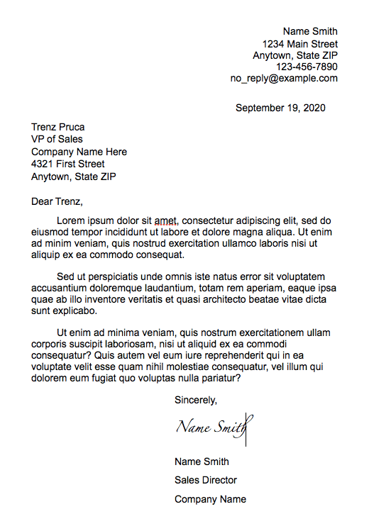 Letter Address Format - Formal Letter