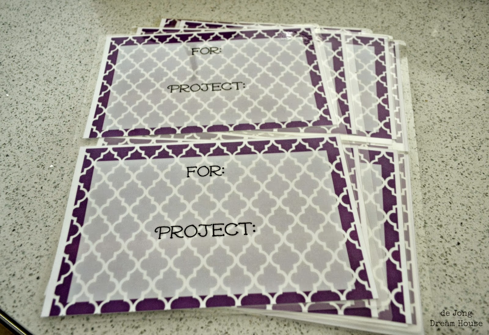 de Jong Dream House: Printable | Project Box Labels